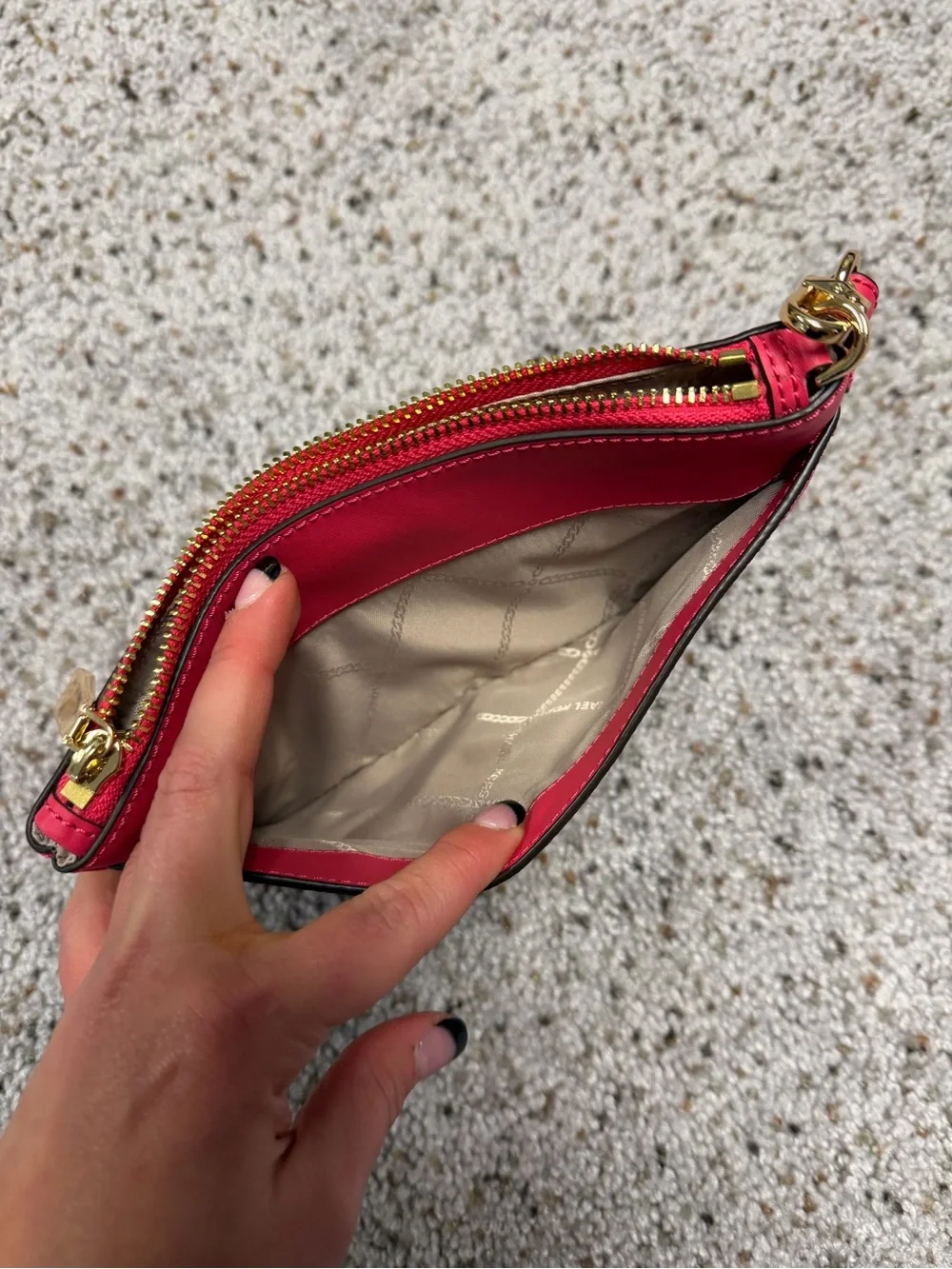 Michael Kors | Bags | Michael Kors Coral Pink Signature Wristlet With ...
